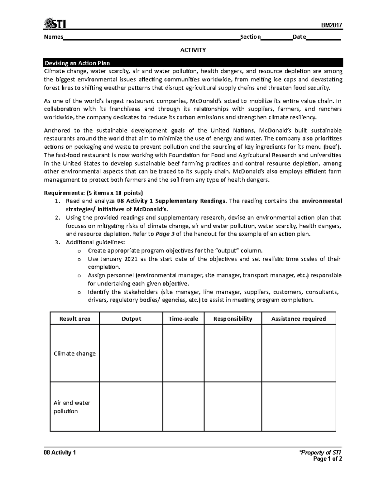 08 Activity 1(14) - BM Names Section Date 08 Activity 1 *Property of ...
