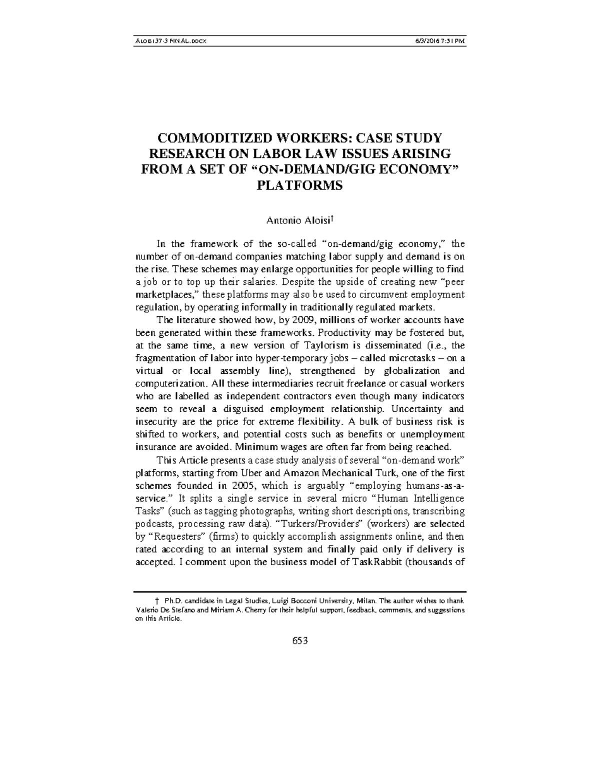 Commoditized Workers CASE Study Research - 653 COMMODITIZED WORKERS ...