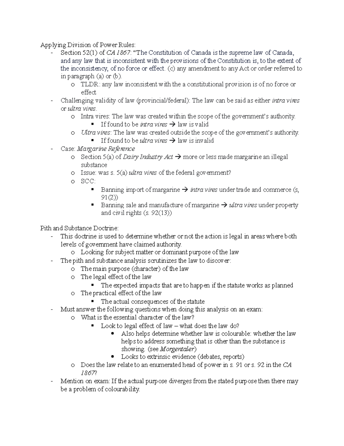 Study Notes - Division of Powers - Applying Division of Power Rules ...