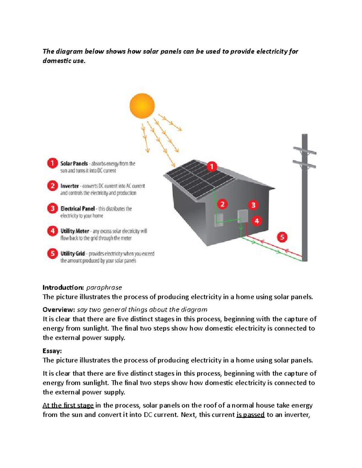 5-Process-examples - writing task 1 - The diagram below shows how solar ...