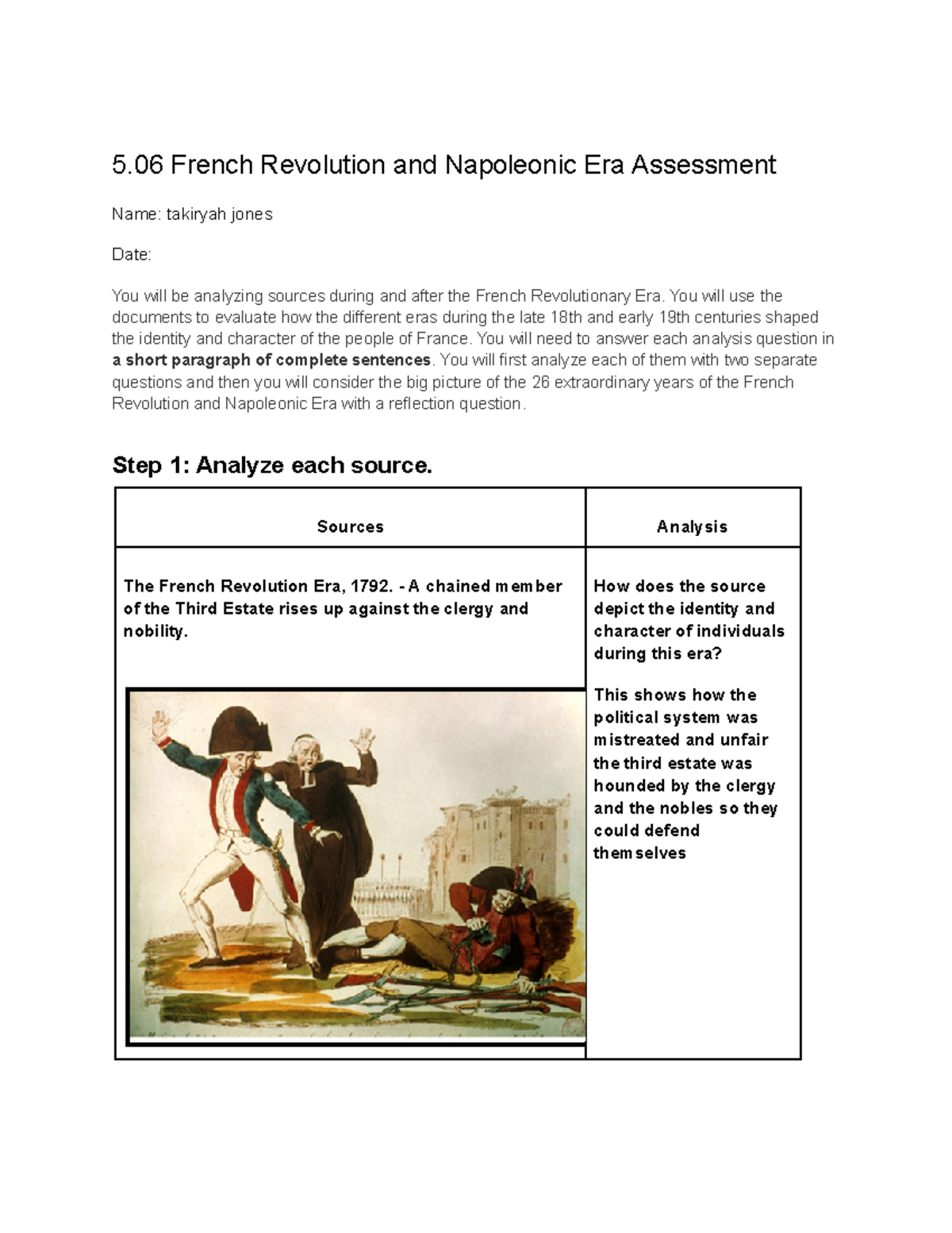 Copy of 5.06 v23🌸🥲👏 - 5 French Revolution and Napoleonic Era Assessment ...