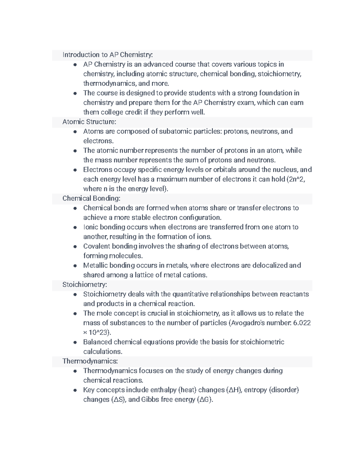 Ap Chemistry Overview - Introduction to AP Chemistry: AP Chemistry is ...