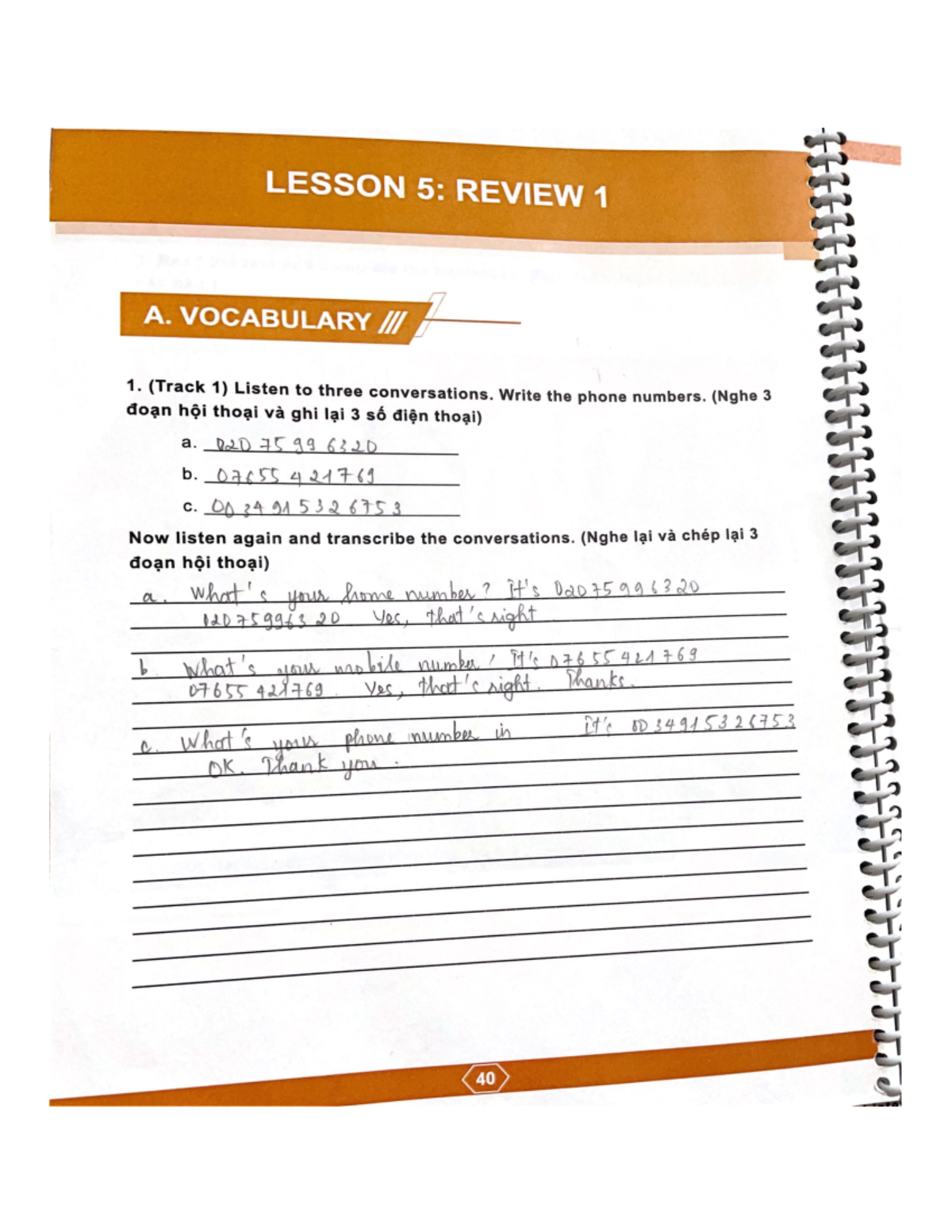 Lesson 5 Review 1 - pre - LESSON 5: REVIEW 1 A. VOCABULARY 7 doan hôi ...
