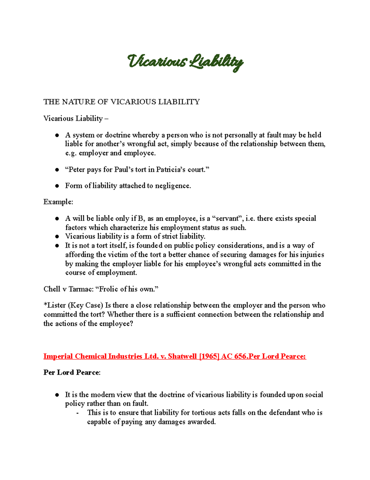 Vicarious Liability - abc - Vicarious Liability THE NATURE OF VICARIOUS ...