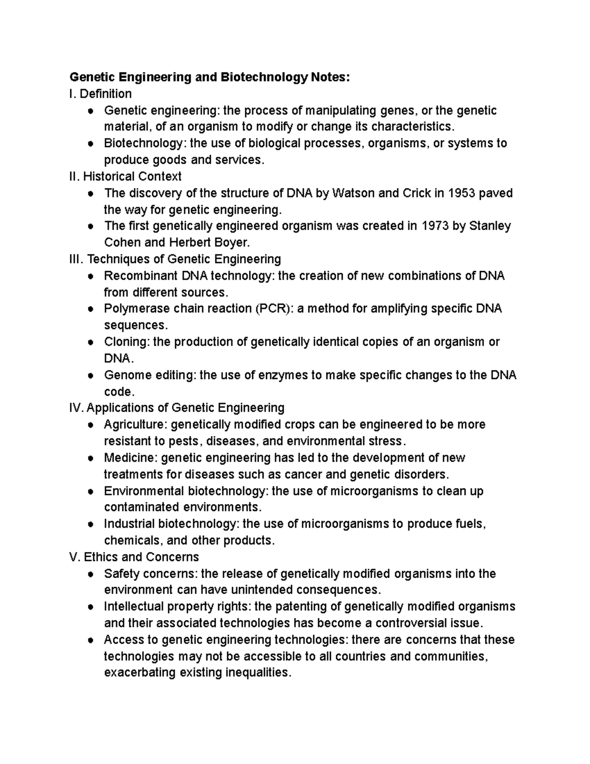 Week 4 Lecture Notes Molecular Biology - Genetic Engineering and ...