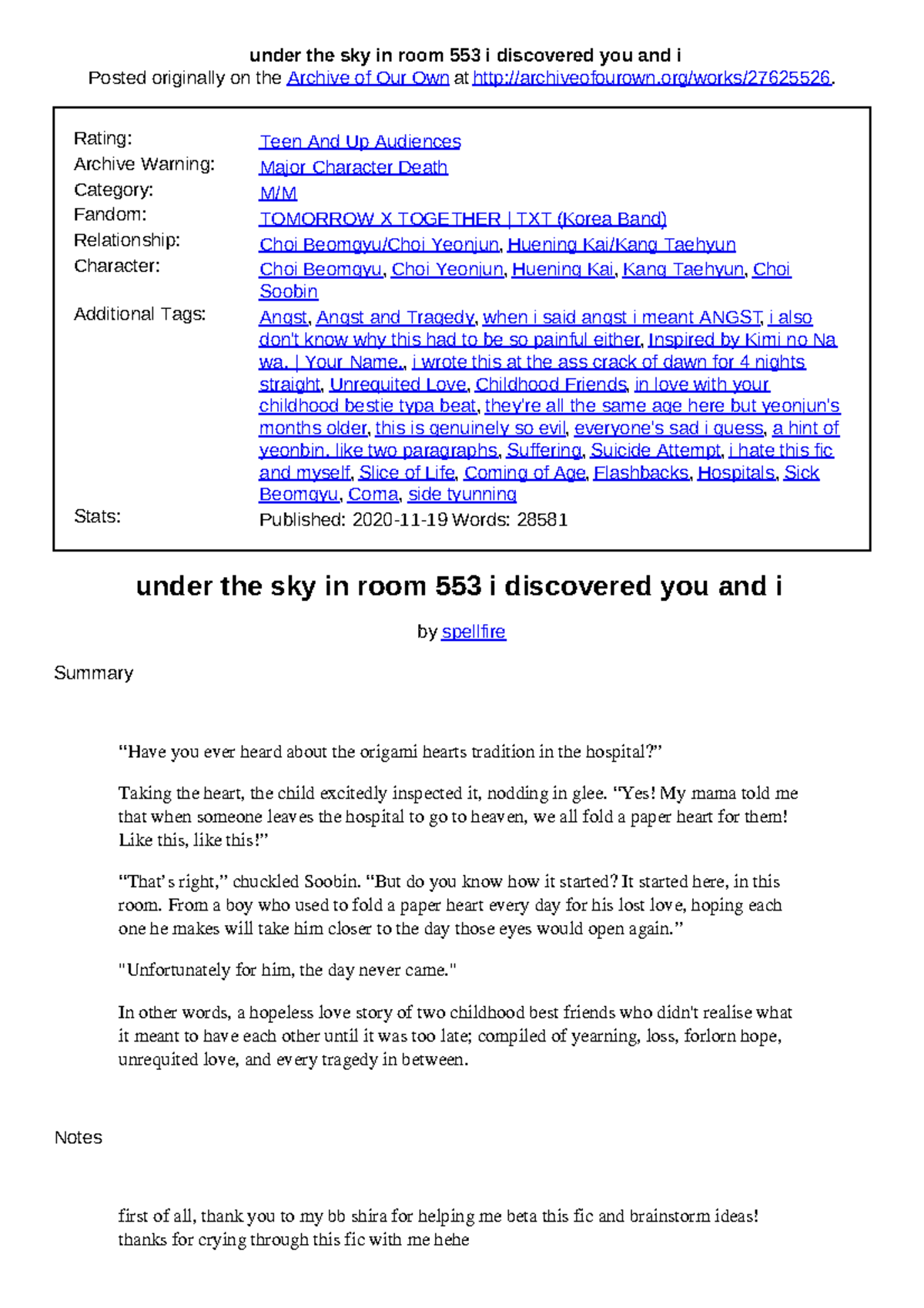 Under the sky in room - Fanfiction - under the sky in room 553 i ...