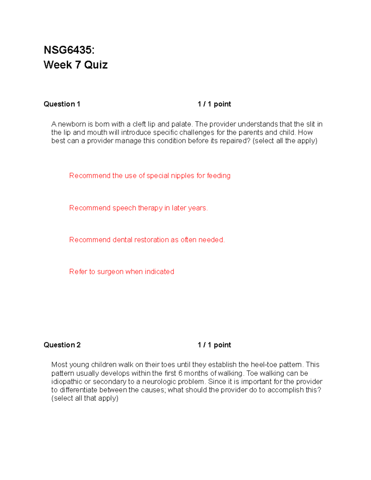 NSG6435: Week 7 Quiz - Studocu