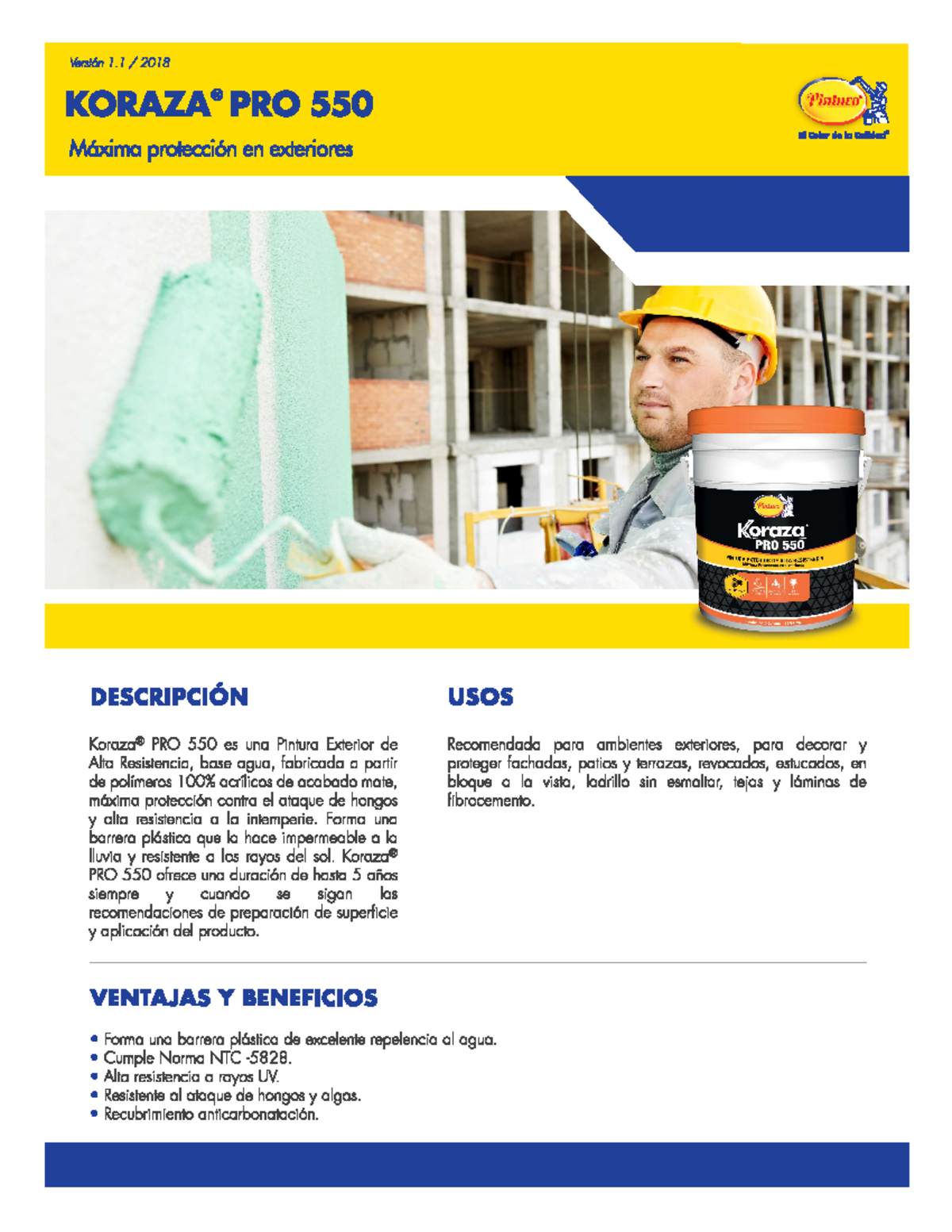 Ficha Técnica Koraza PRO 550 - Versión 1 2018 KORAZA PRO 550 Pintuco El ...