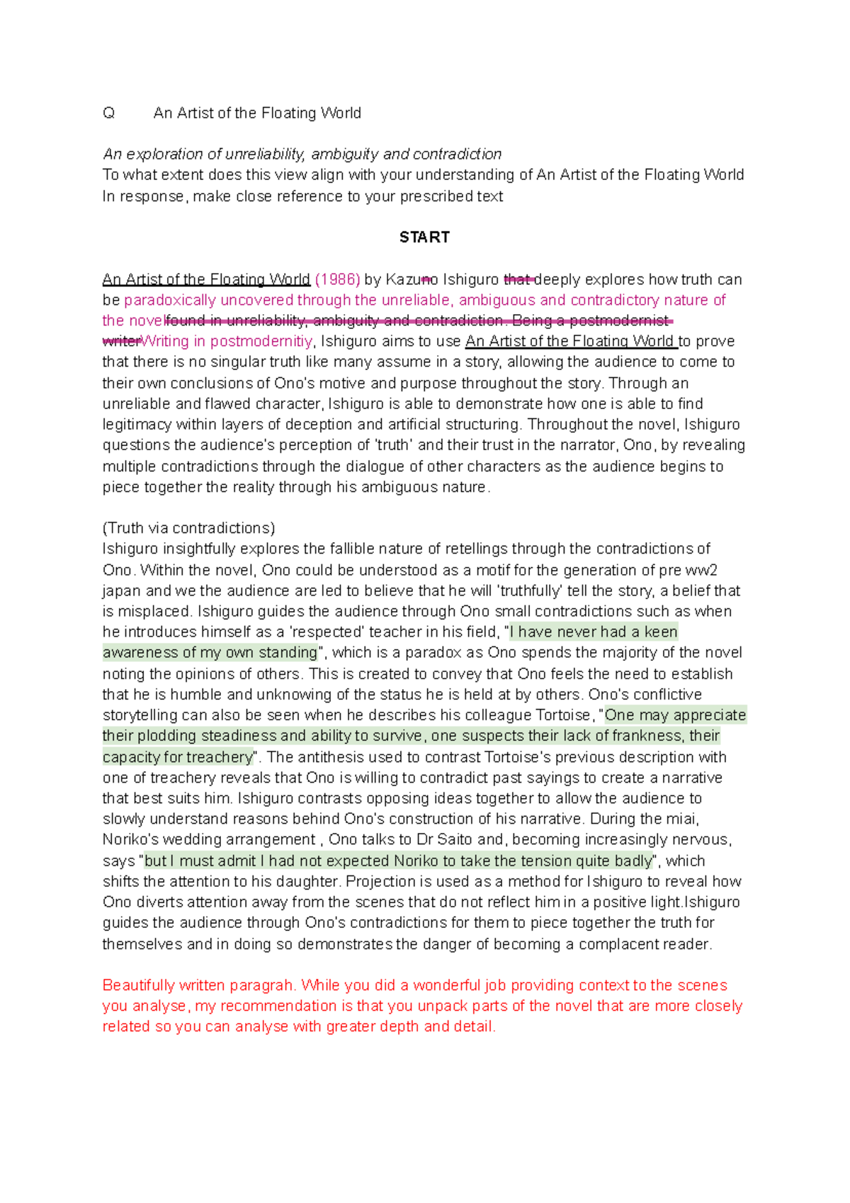 Practice q aaotfw - Q An Artist of the Floating World An exploration of ...