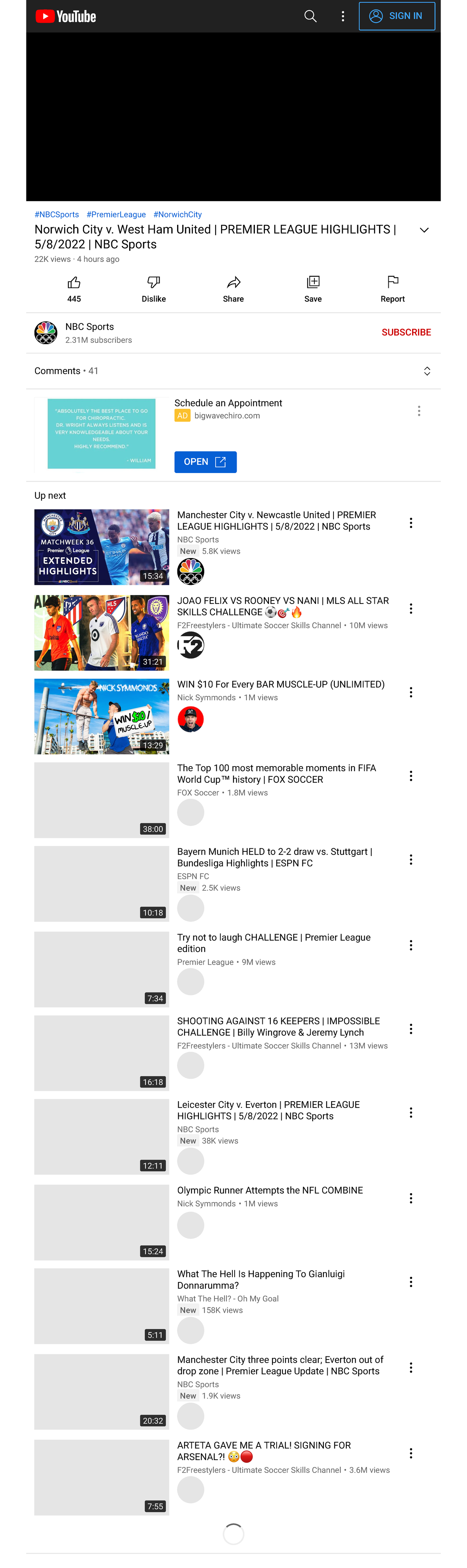 Norwich City v. West Ham United Premier League Highlights 582022 NBC Sports - You Tube - # ...