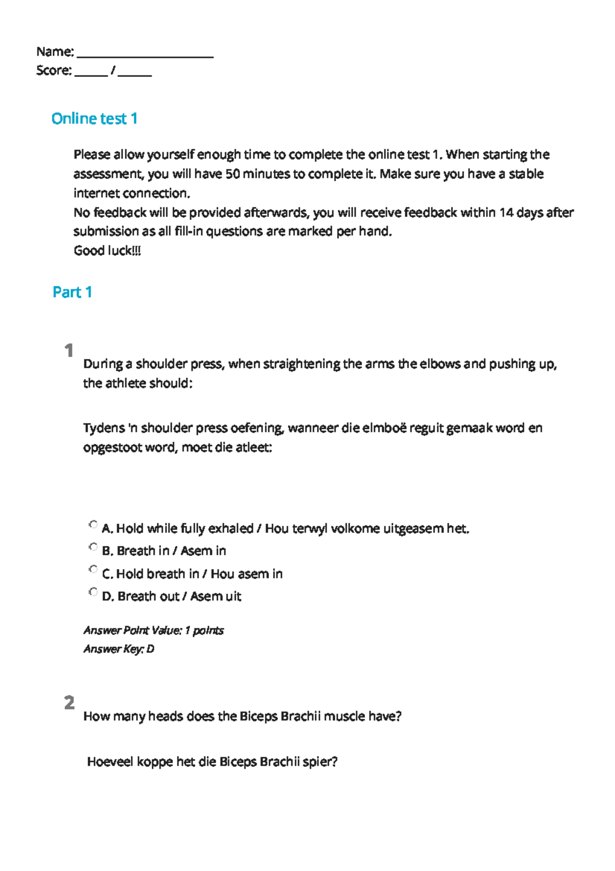 Online+test+1+memo - MEMO HMSC 222 - Name ...