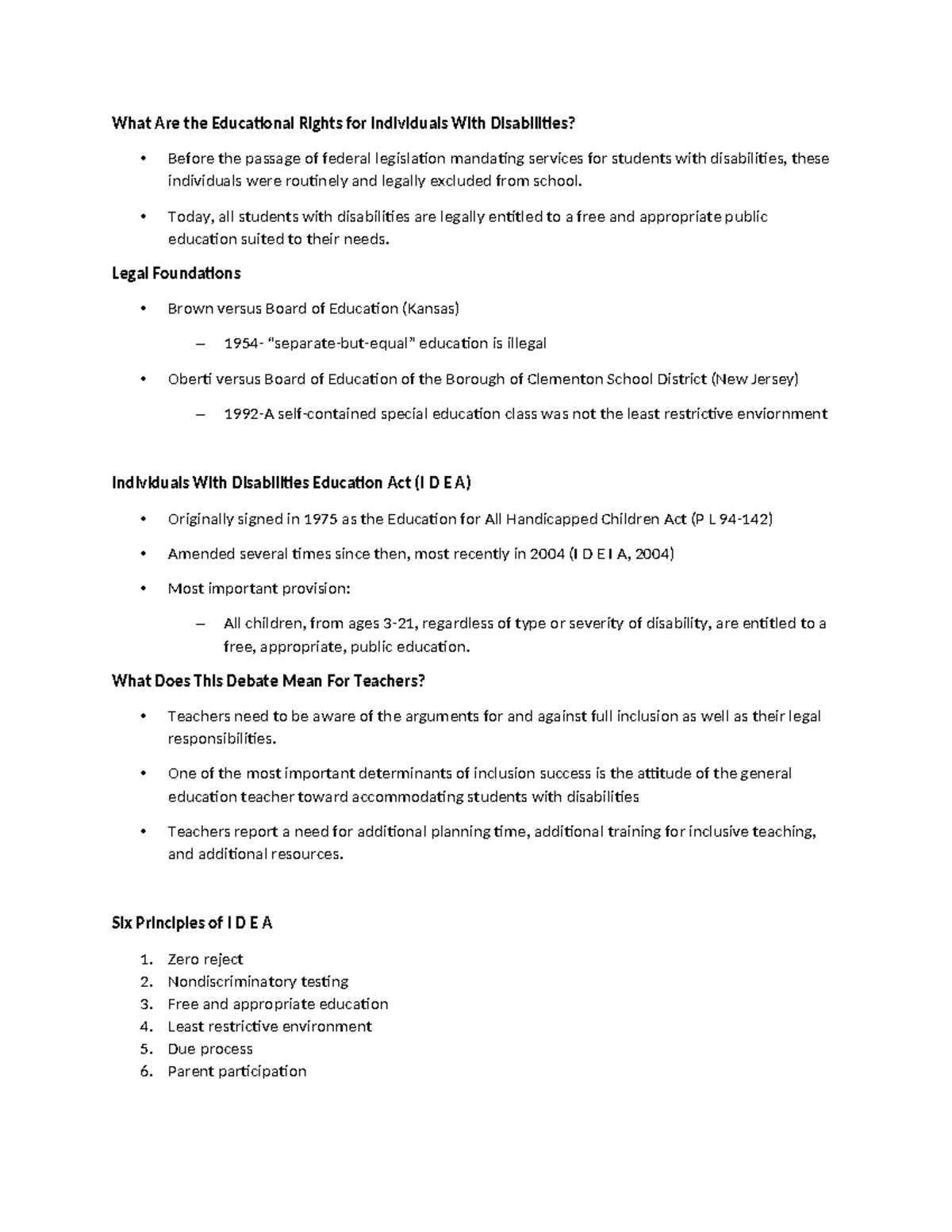 SPD200 Notes Day 1 - What Are the Educational Rights for Individuals ...