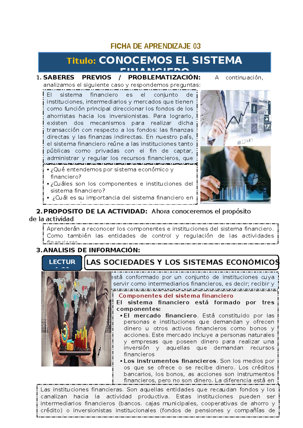 1° Ficha DE Aprendizaje 3 CCSS 1° Grado - FICHA DE APRENDIZAJE 03 1. SABERES PREVIOS / - Studocu