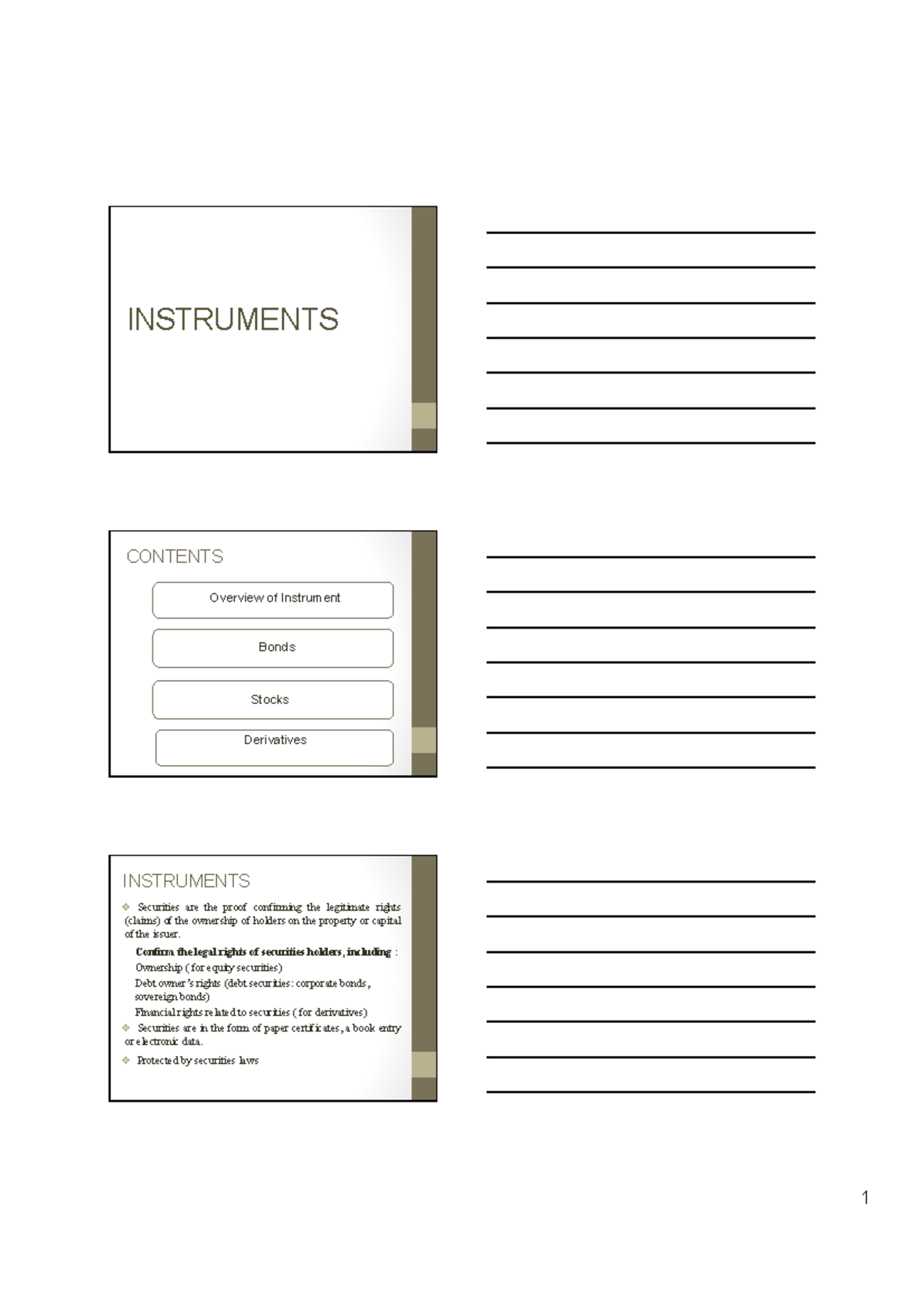 Instruments - Note for study - INSTRUMENTS CONTENTS Overview of ...