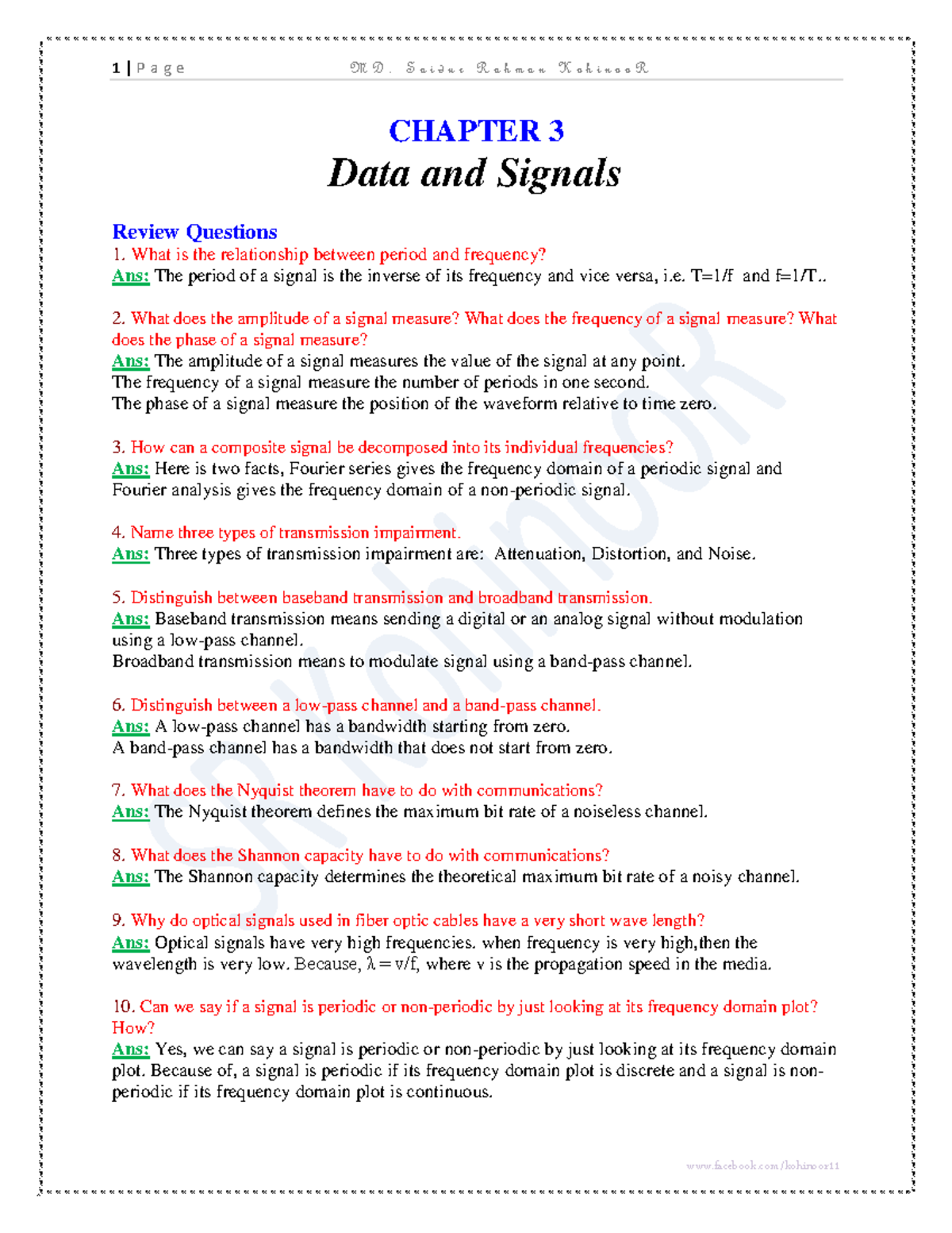 Chapter 3data and signalsexercise question with solution - CHAPTER 3 ...