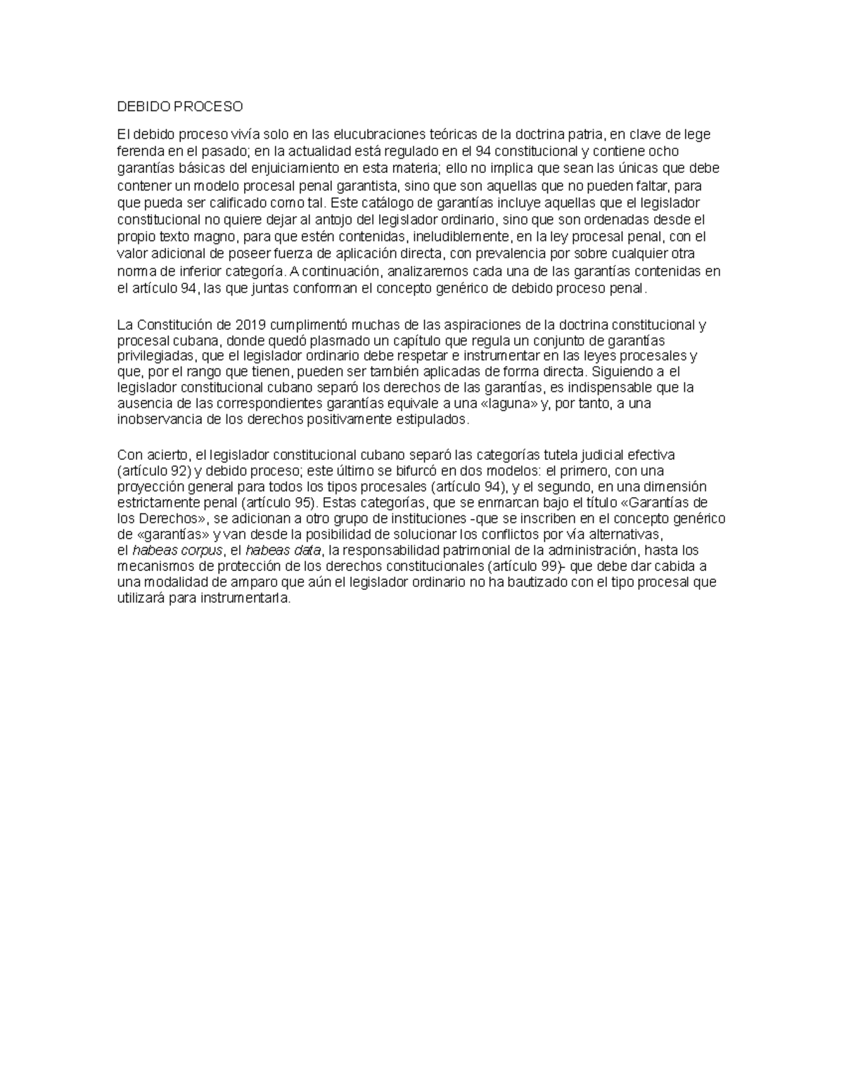 Debido Proceso - ......................... - DEBIDO PROCESO El debido ...