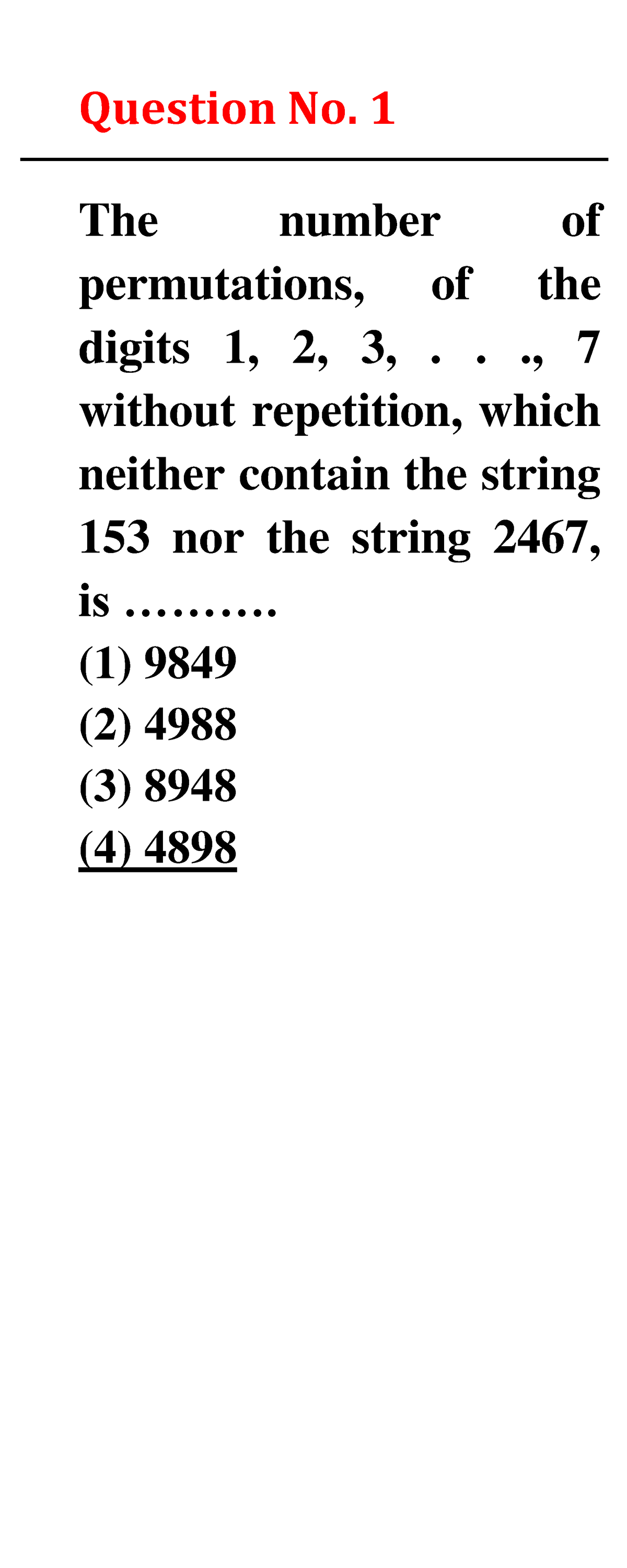 AKR-Permutations Combinations-II Slide 021123 - The number of permutations, of the digits 1, 2 ...
