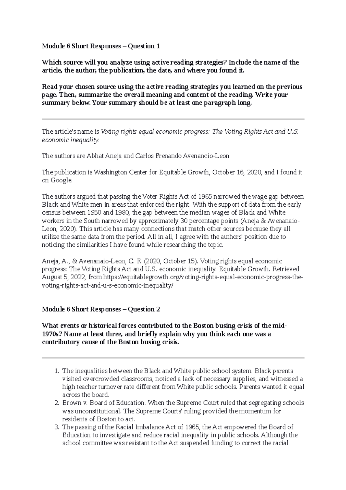 Module 6 Short Answers - Module 6 Short Responses – Question 1 Which ...