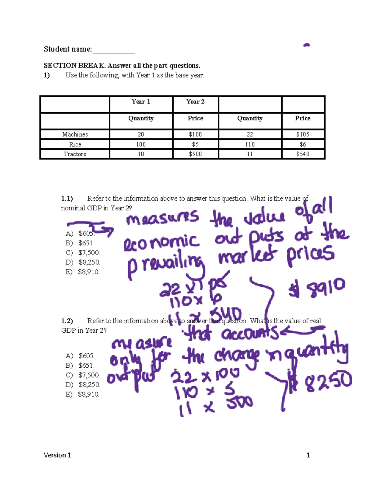 Macro error question-version 1 (1) copy - Student name ...