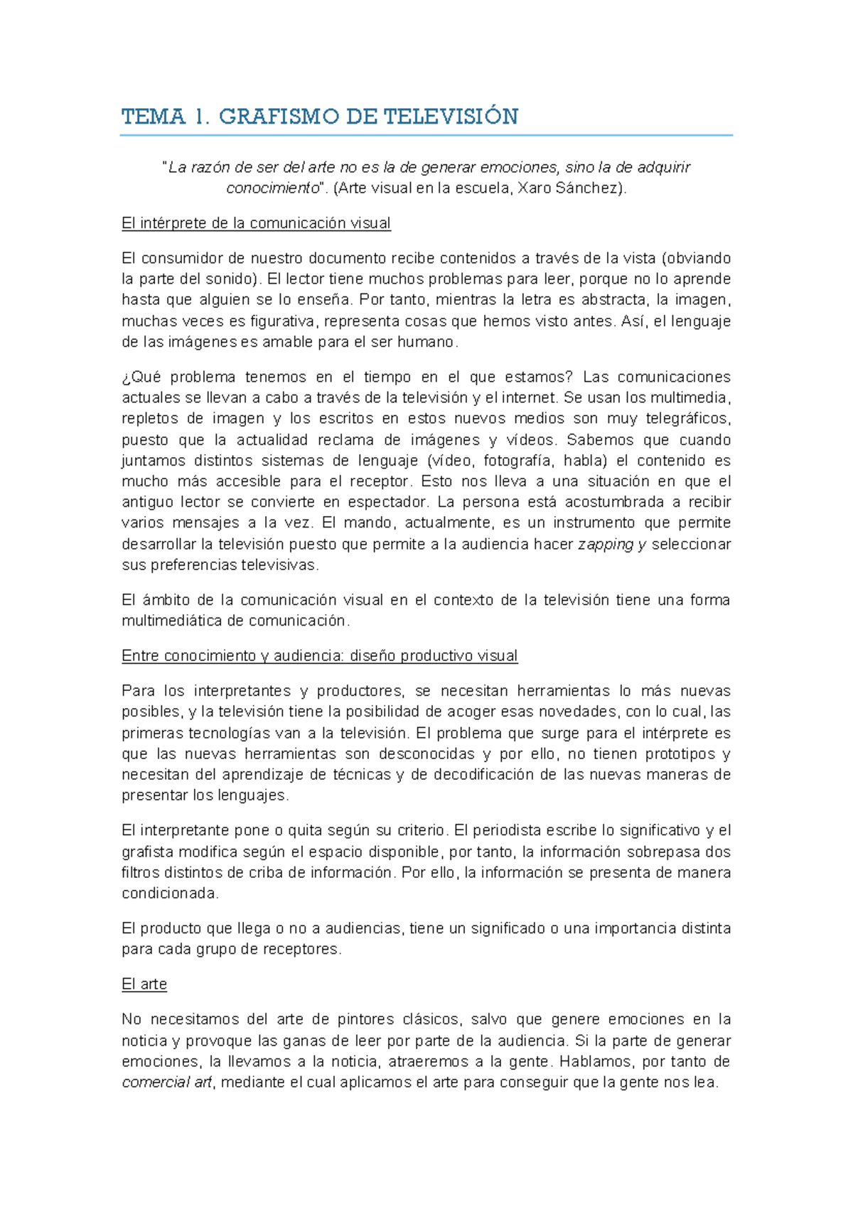 TEMA 1. Grafismo de televisión - TEMA 1. GRAFISMO DE TELEVISIÓN “La ...