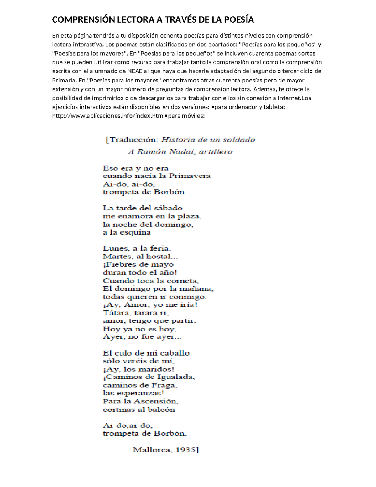 Comprensión Lectora A Través DE LA Poesía - COMPRENSIÓN LECTORA A ...