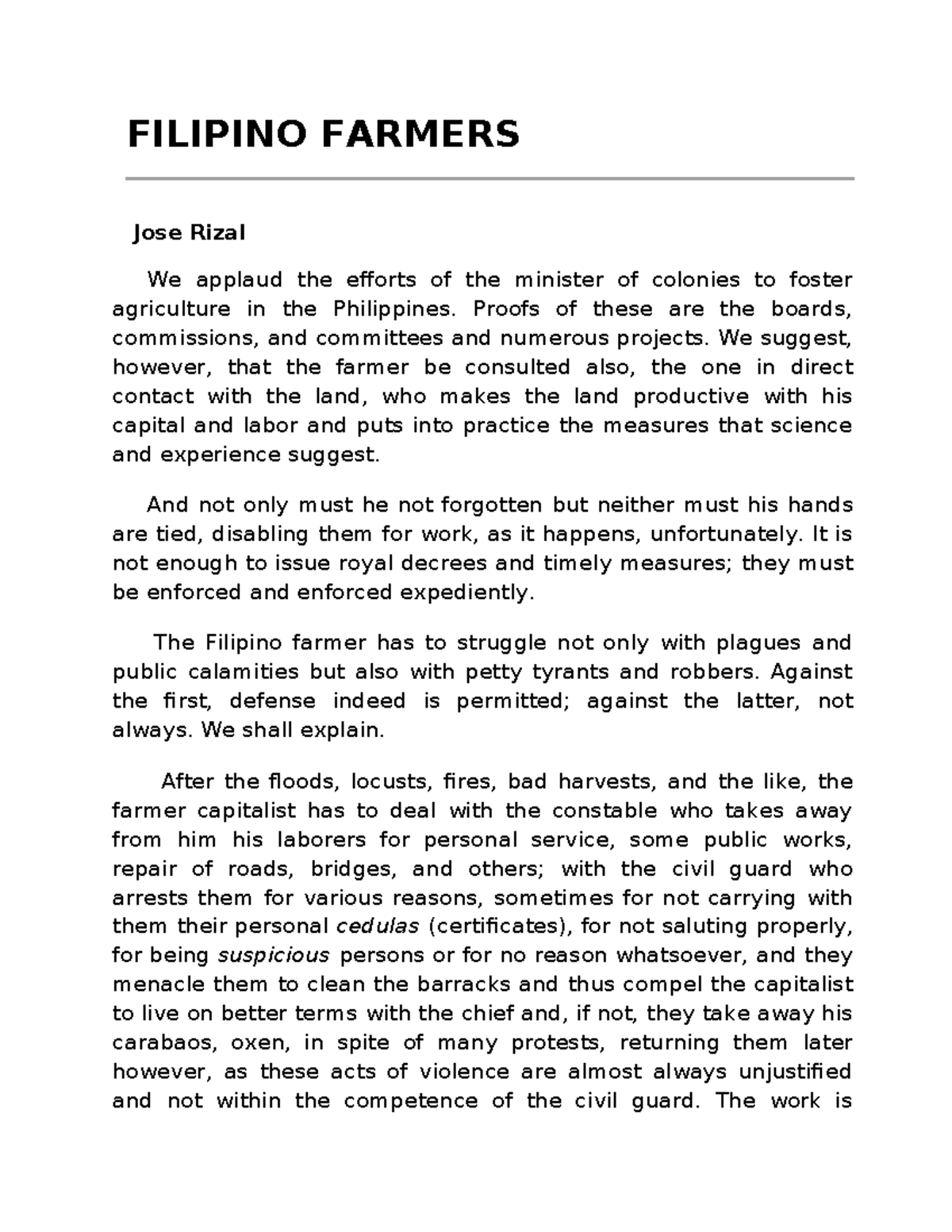 563559710 Los Agricultores Filipinos - FILIPINO FARMERS Jose Rizal We ...