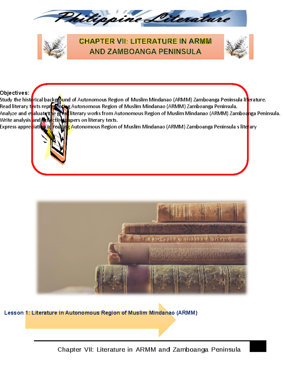 Chapter VII - Literature IN ARMM AND Zamboanga Peninsula - Chapter VII ...