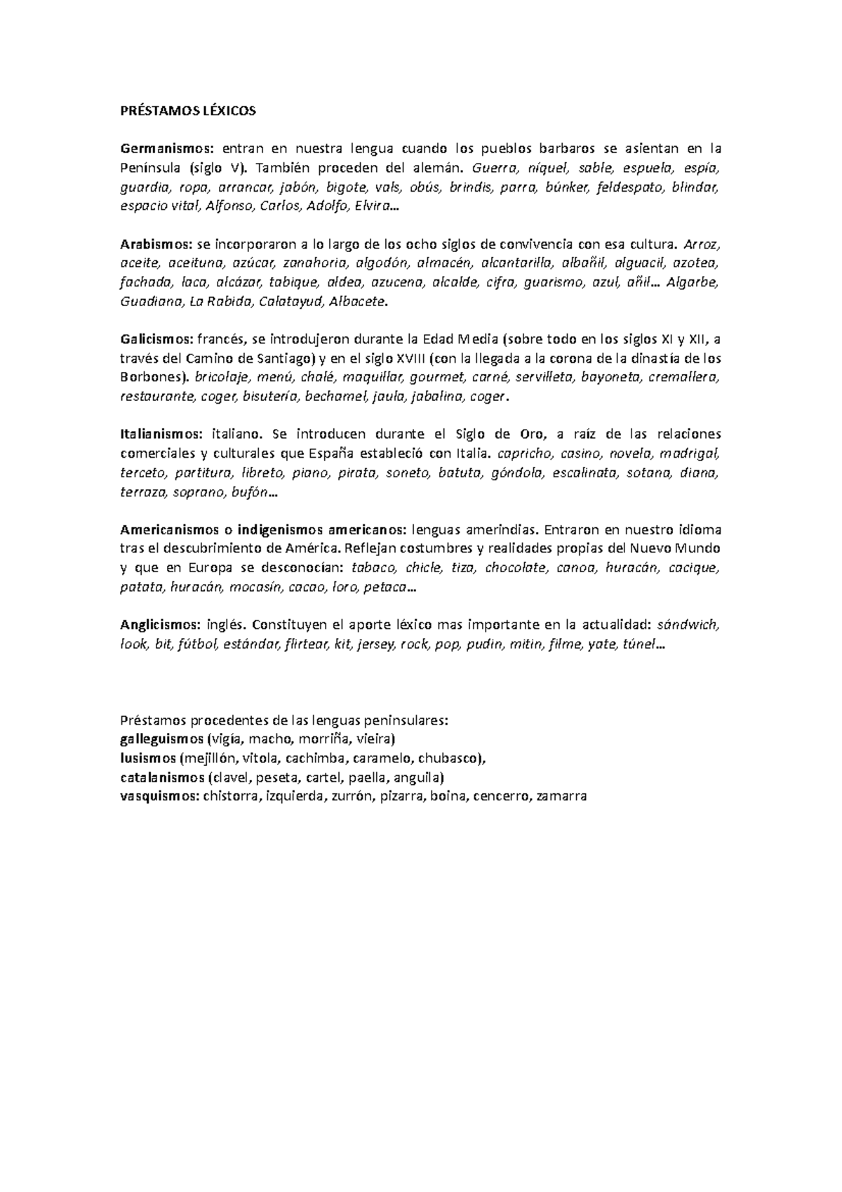 Préstamos léxicos y neologismos - PRÉSTAMOS LÉXICOS Germanismos: entran ...