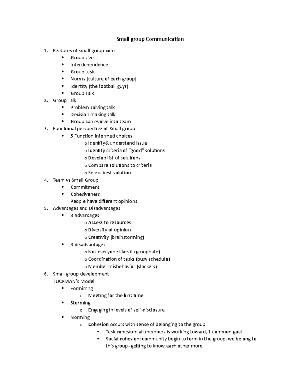 Small group Communication - Small group Communication Features of small ...