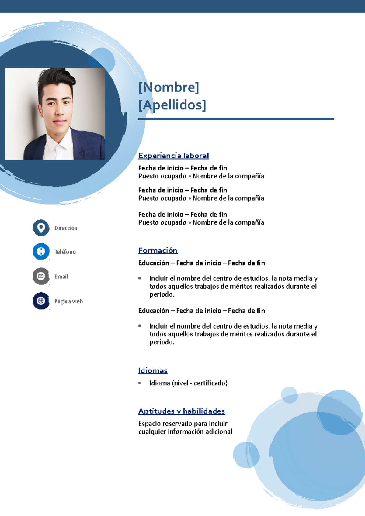Curriculum vitae sencillo para llenar en word - [Nombre] [Apellidos ...