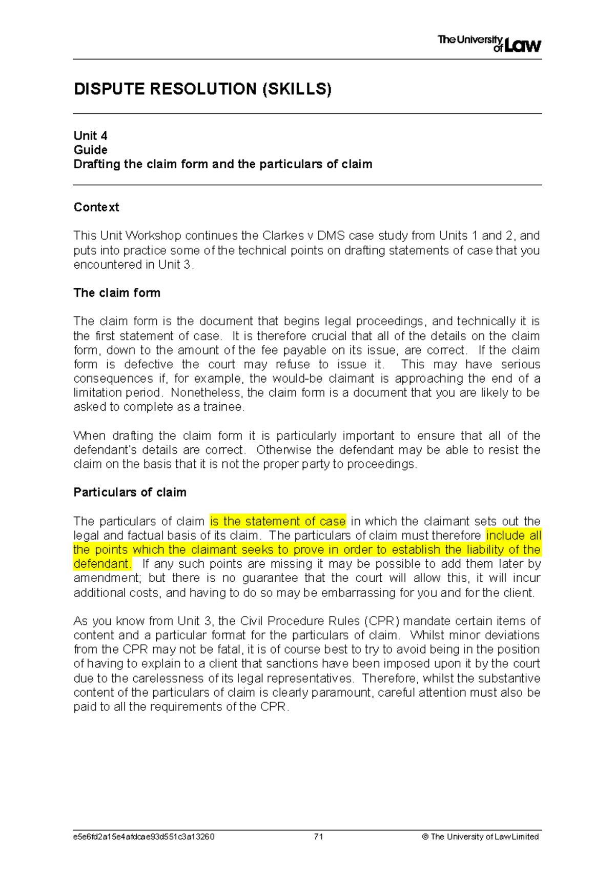 2324 dis ws04 ce01 guide - DISPUTE RESOLUTION (SKILLS) Unit 4 Guide ...