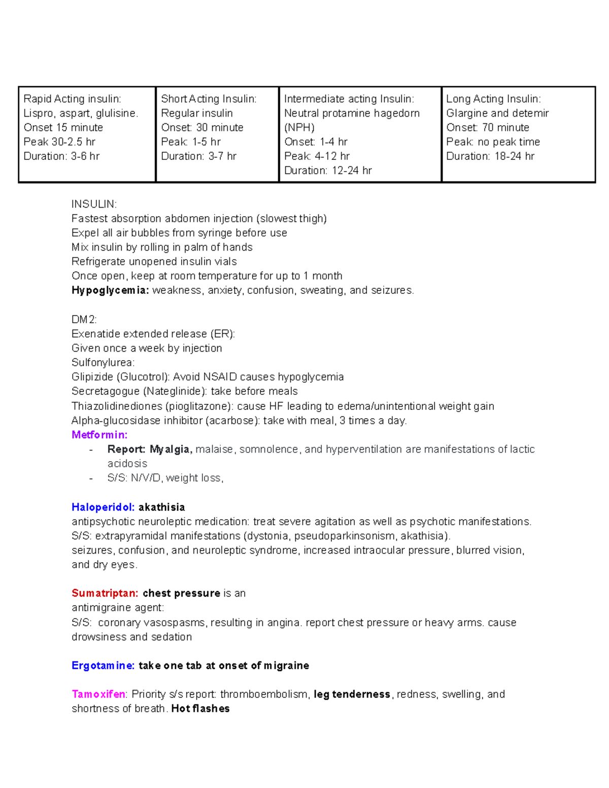 ATI: Pharm - Rapid Acting insulin: Lispro, aspart, glulisine. Onset 15 ...