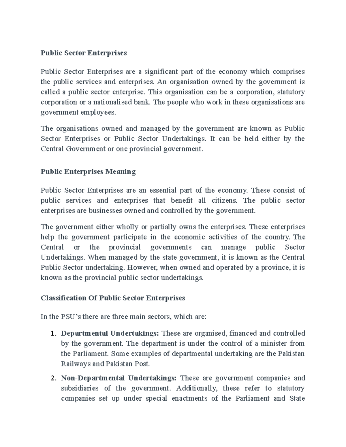 PSEs Basic Introduction - Public Sector Enterprises Public Sector ...