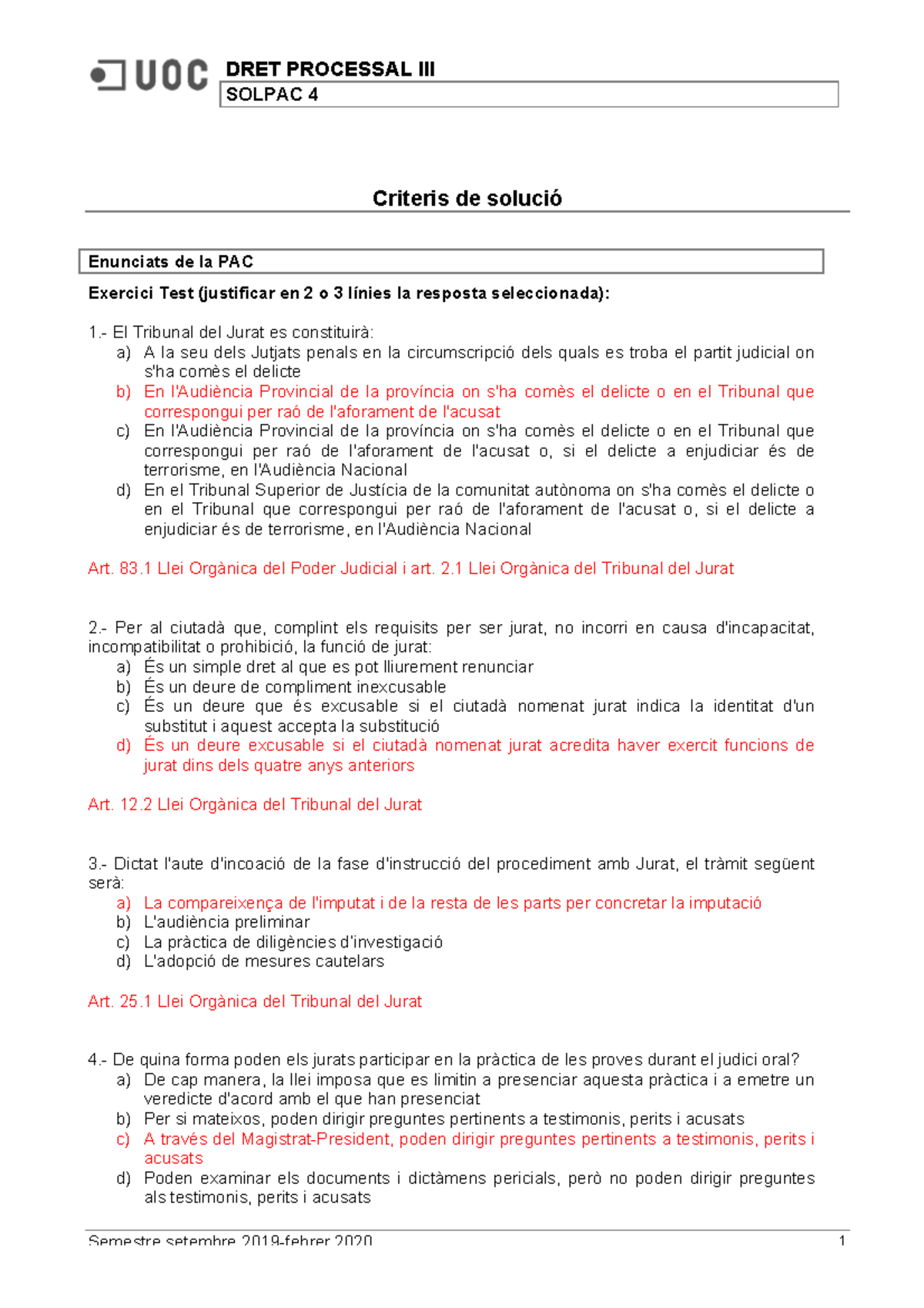 Sol PAc 4Procesal 3 - Enunciados y soluciones oficiales - SOLPAC 4 ...