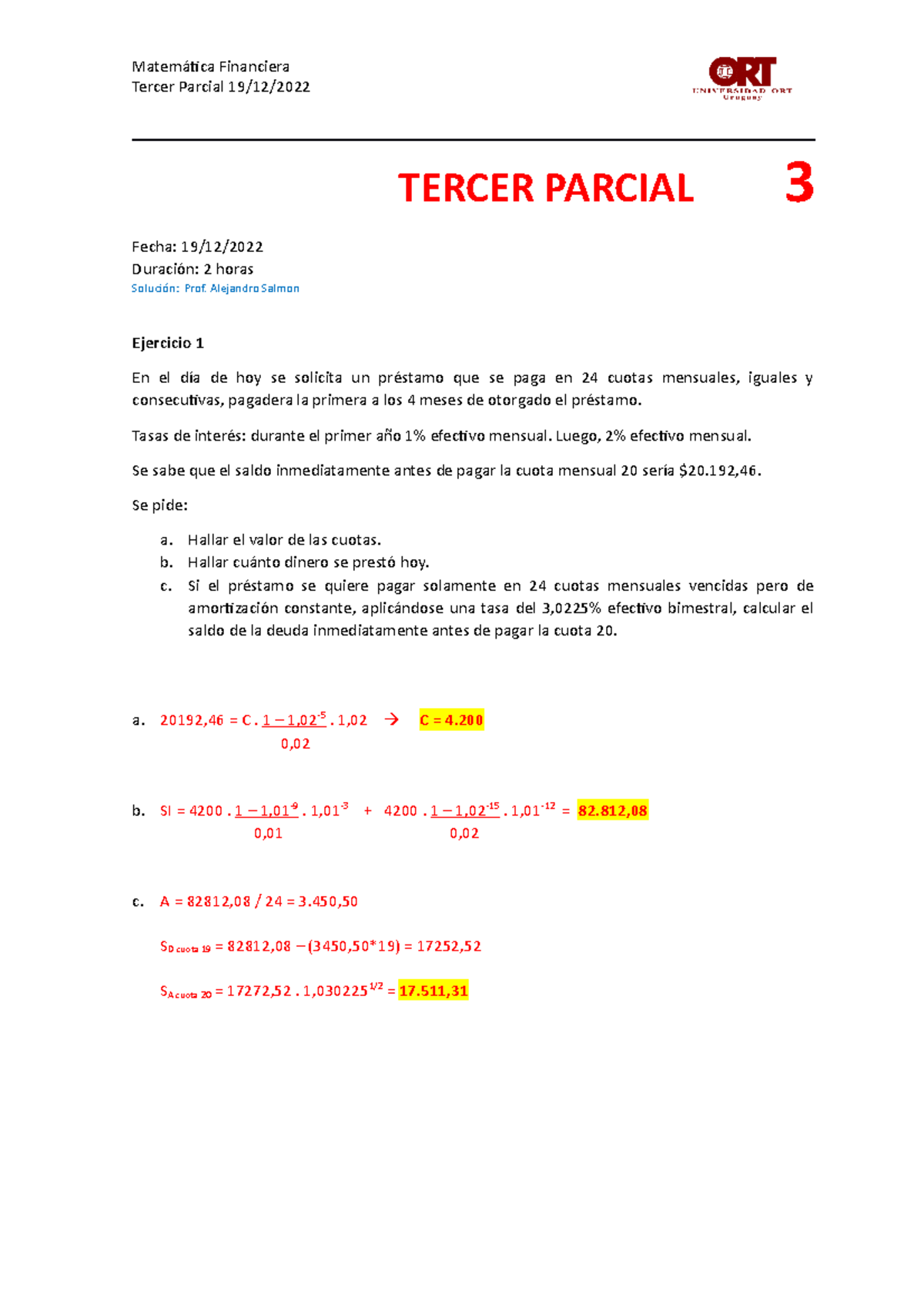 3 - MF Tercer Parcial 19-12-22 - Tercer Parcial 19/12/ TERCER PARCIAL 3 ...