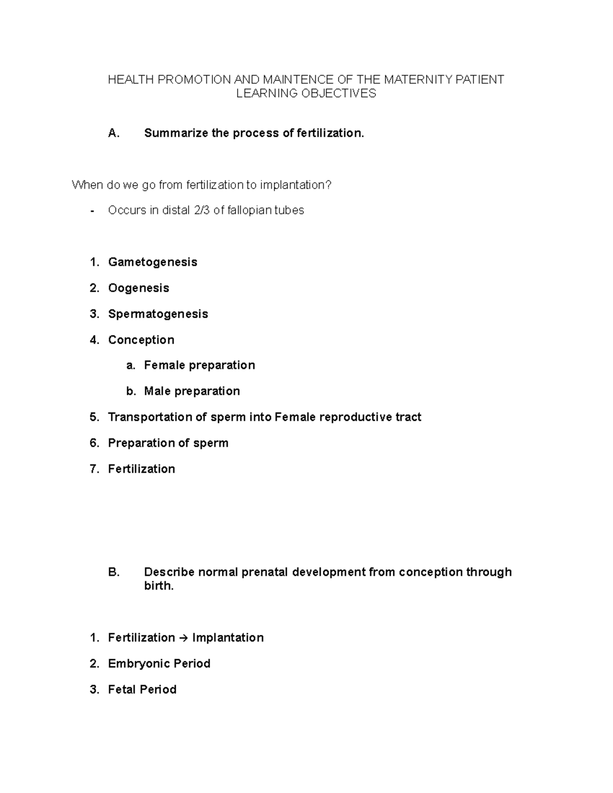 Health Promotion and Maintenance of Maternity Patient Learning ...