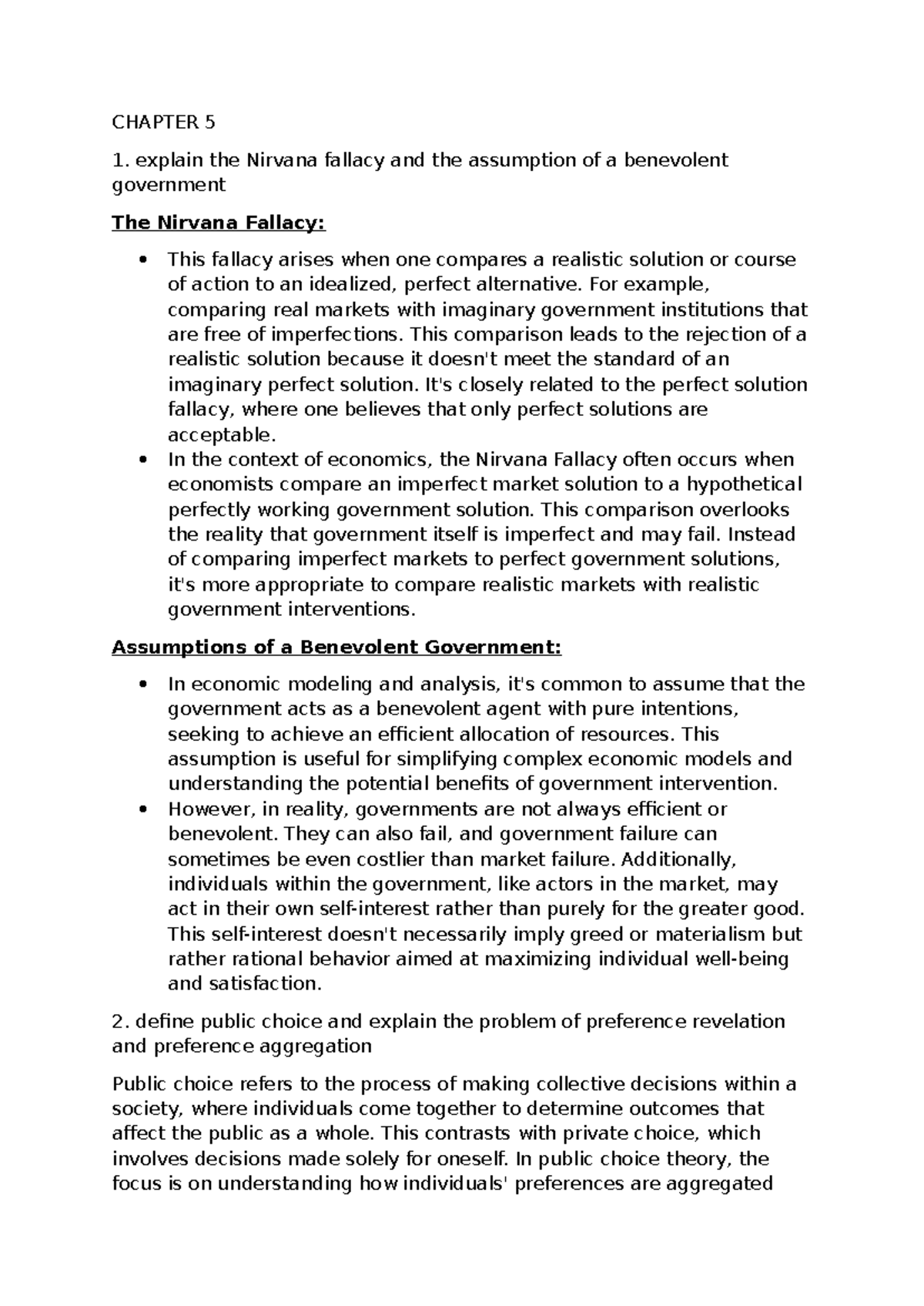 Chapter 5 - Tutorial work - CHAPTER 5 explain the Nirvana fallacy and ...