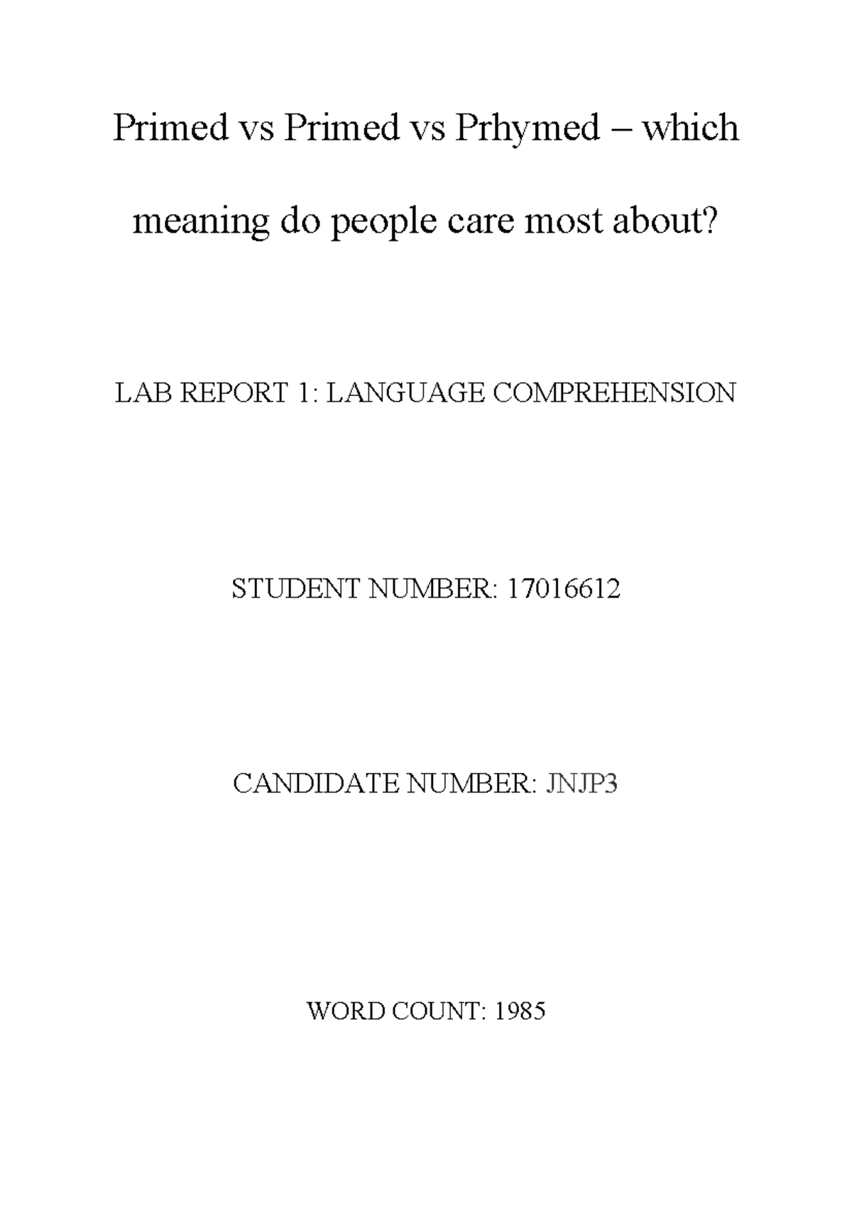Lab1 25% - Primed vs Primed vs Prhymed – which meaning do people care ...
