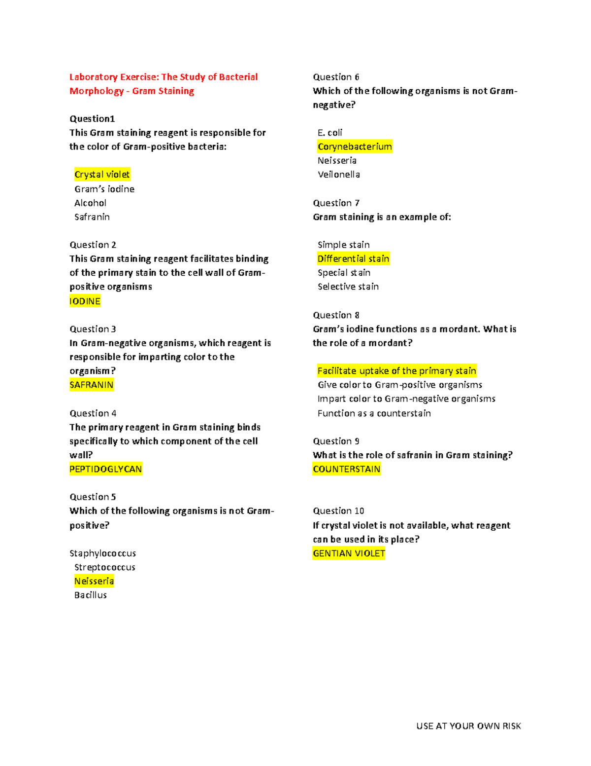 Laboratory-Exercises-compiled - Laboratory Exercise: The Study of ...