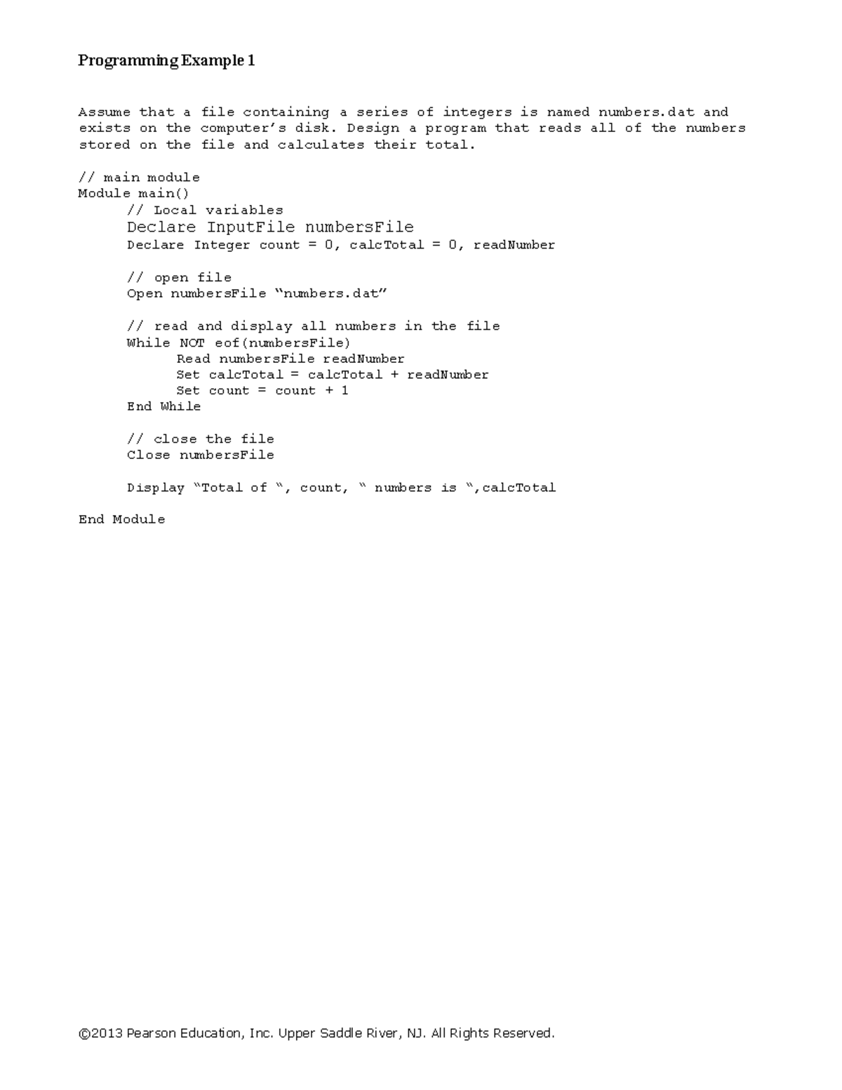 Chap10 Programming Example 1 Programming Example 1 Assume That A File Containing A Series Of 