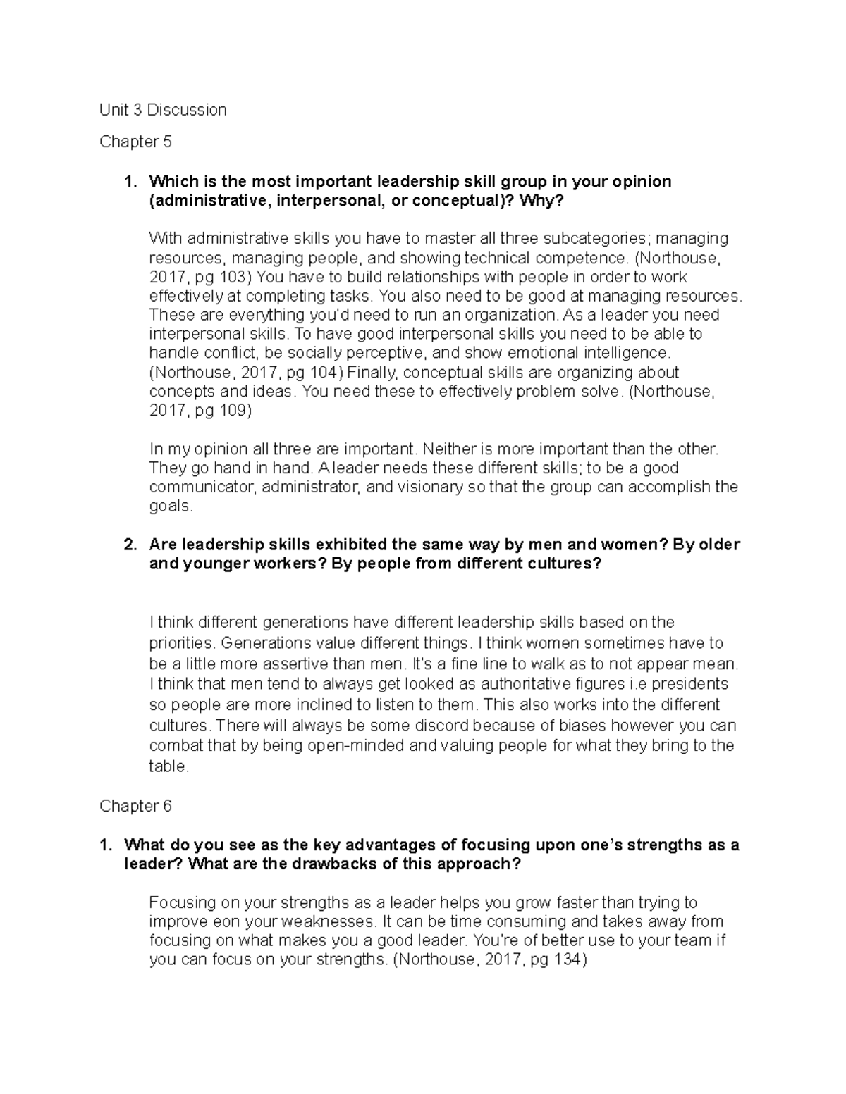 Unit 3 Discussion - Unit 3 Discussion Chapter 5 1. Which is the most ...