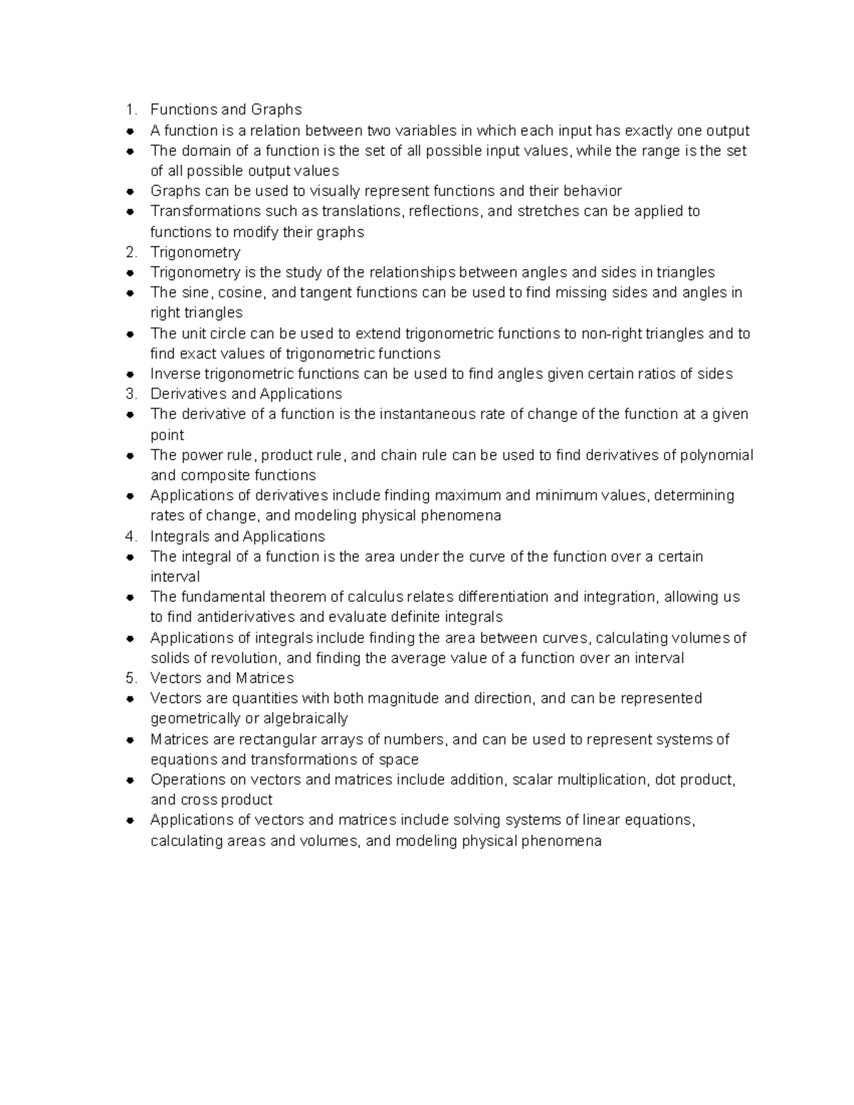 Gr 12 math notes - Functions and Graphs A function is a relation ...