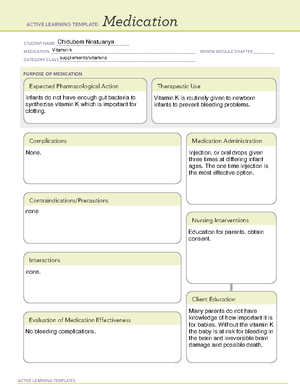 Naloxone - ati drug cards for various medications - ACTIVE LEARNING ...
