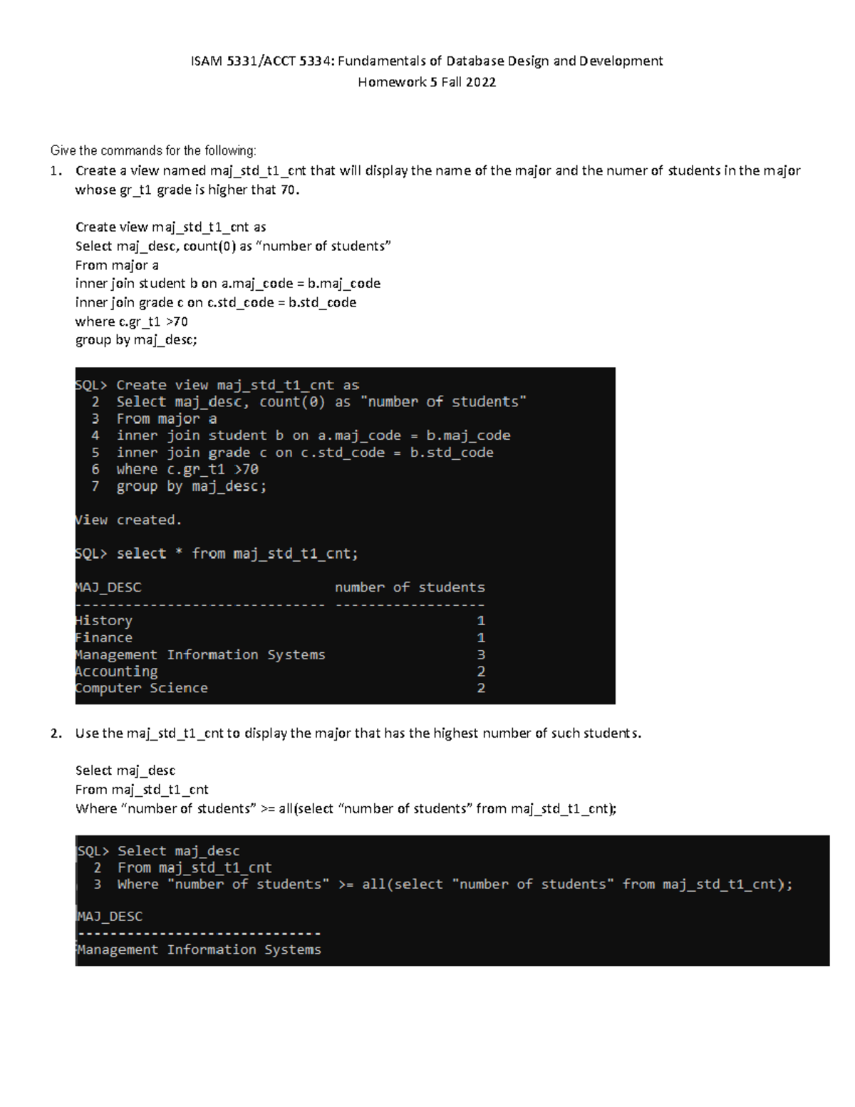 ISAM5331 5333 nh Homework 5 - ISAM 5331/ACCT 5334: Fundamentals of ...