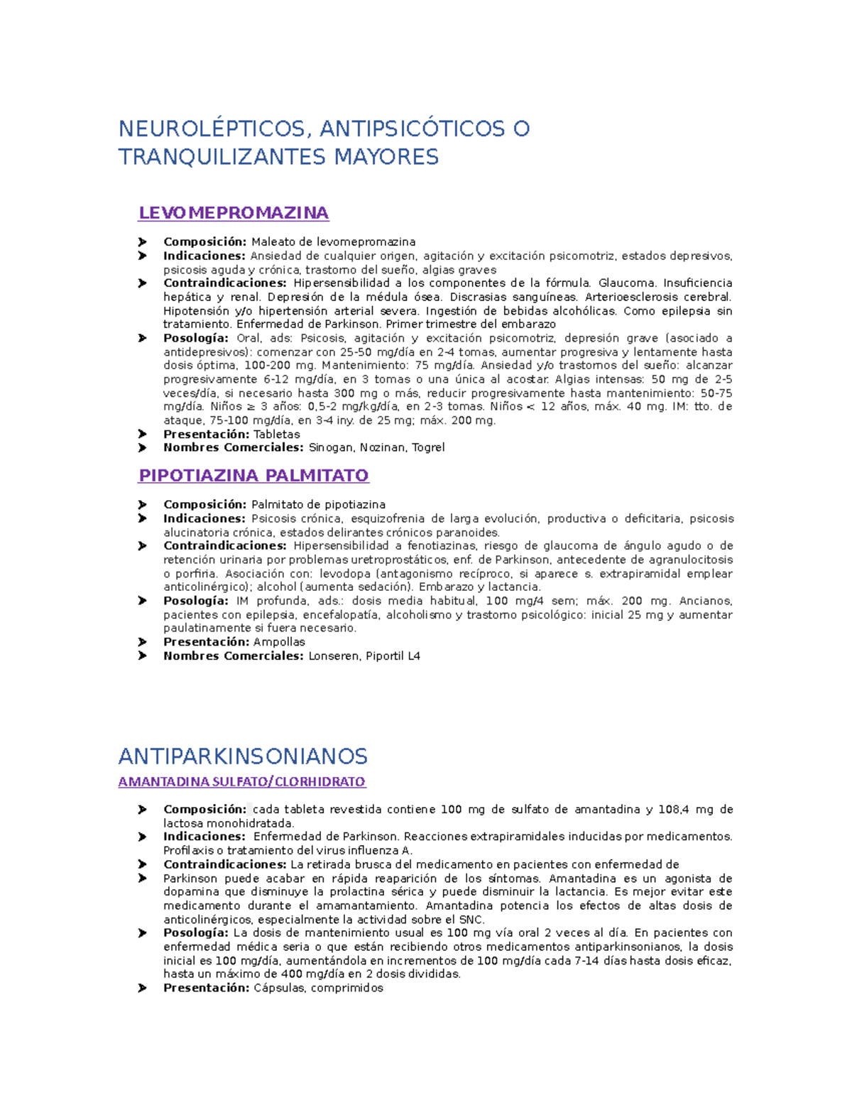 Medicamentos Psiquiatria - NEUROLÉPTICOS, ANTIPSICÓTICOS O ...