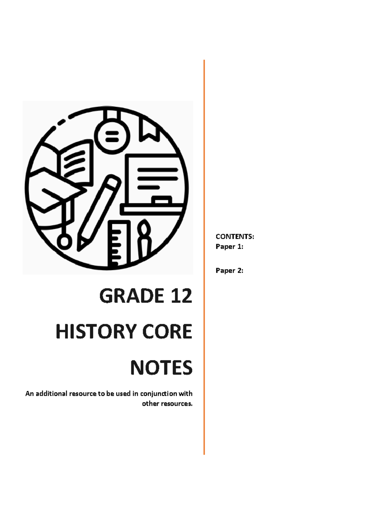 I am sharing 'Grade 12 History Core Notes 2021 NEW' with you - GRADE 12 ...