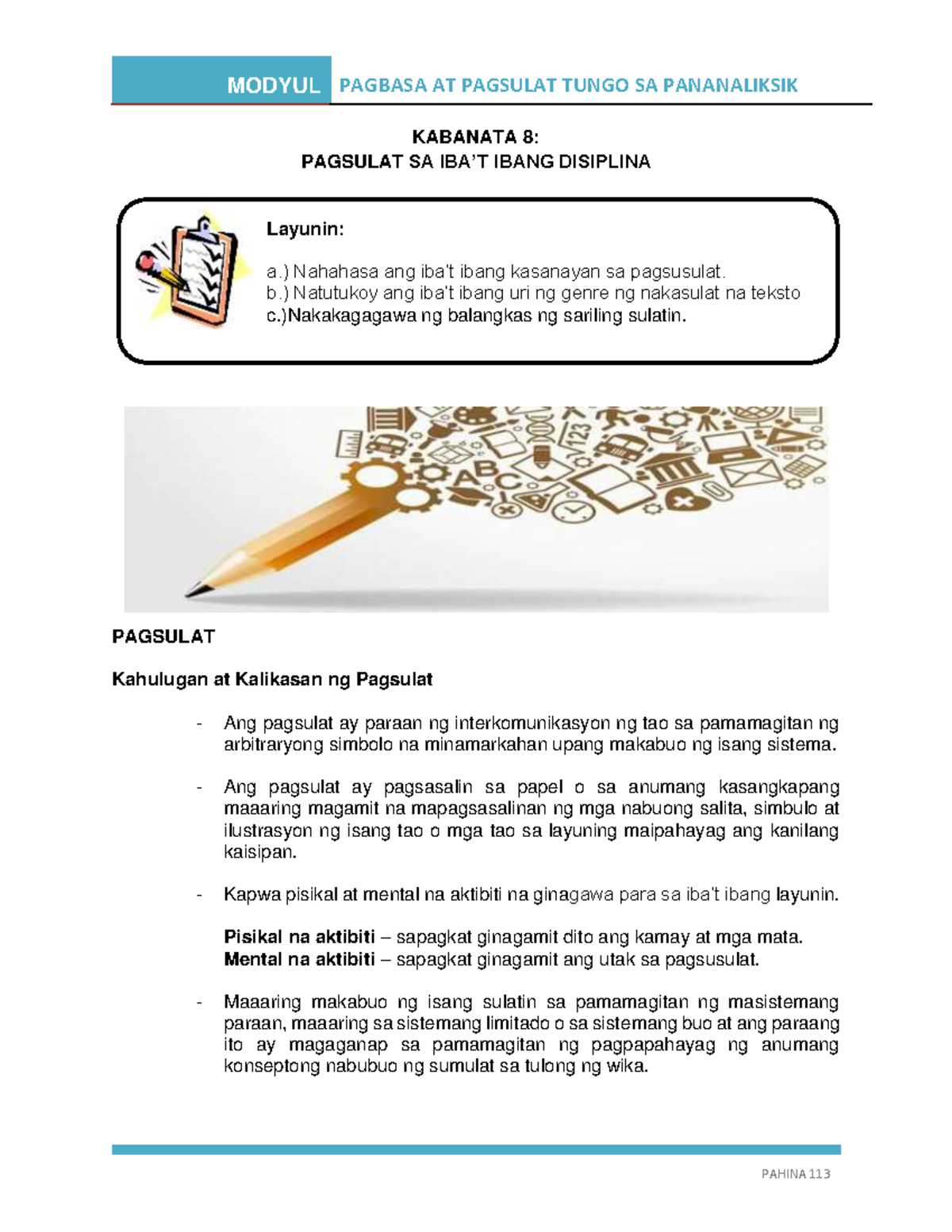 Kabanata 8 - Pagsulat SA IBA T Ibang Disiplina - KABANATA 8 : PAGSULAT ...