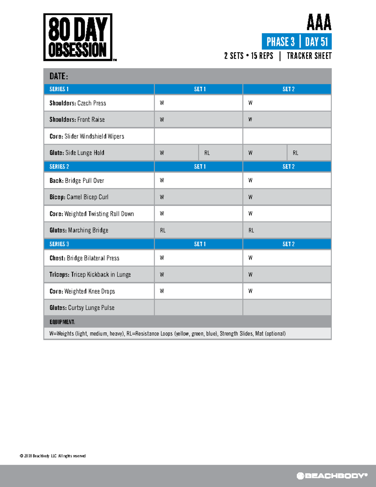 80DO Trackersheets 51 74 - AAA PHASE 3 | DAY 51 2 SETS • 15 REPS ...