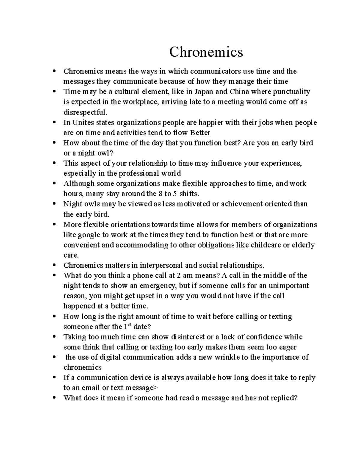 Chronemics In Unites States Organizations People Are Happier With
