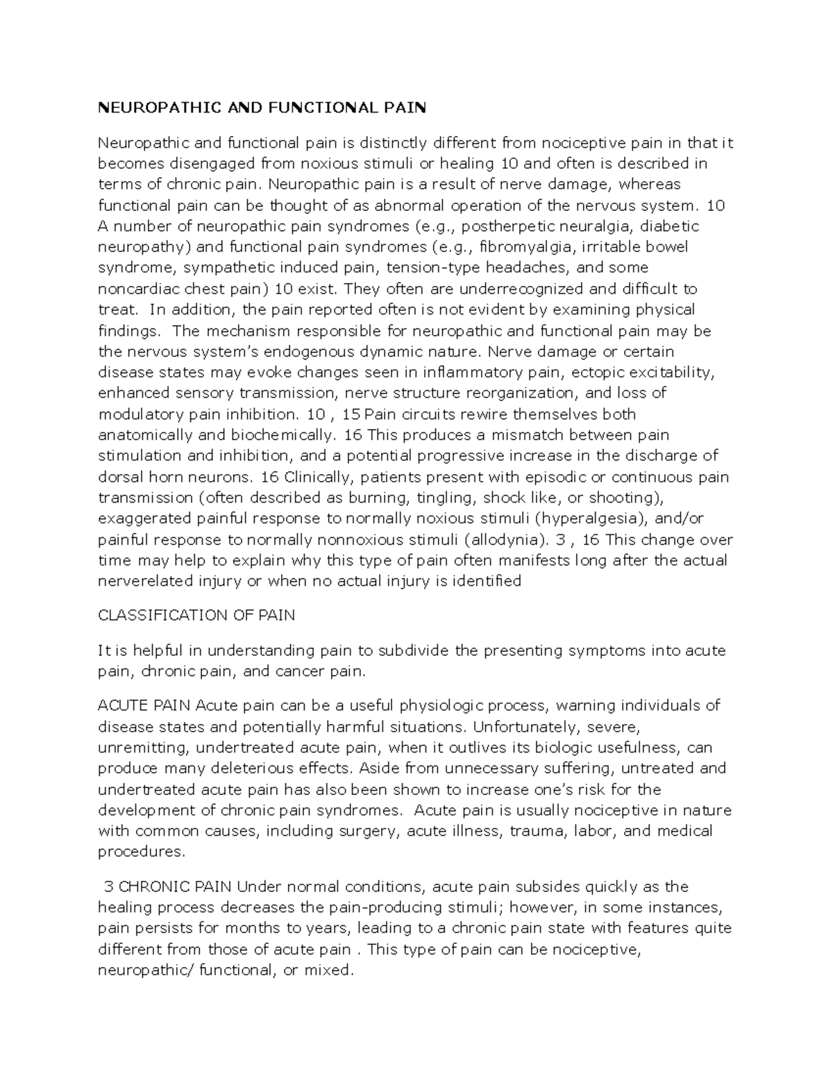 Neuropathic AND Functional PAIN - NEUROPATHIC AND FUNCTIONAL PAIN ...